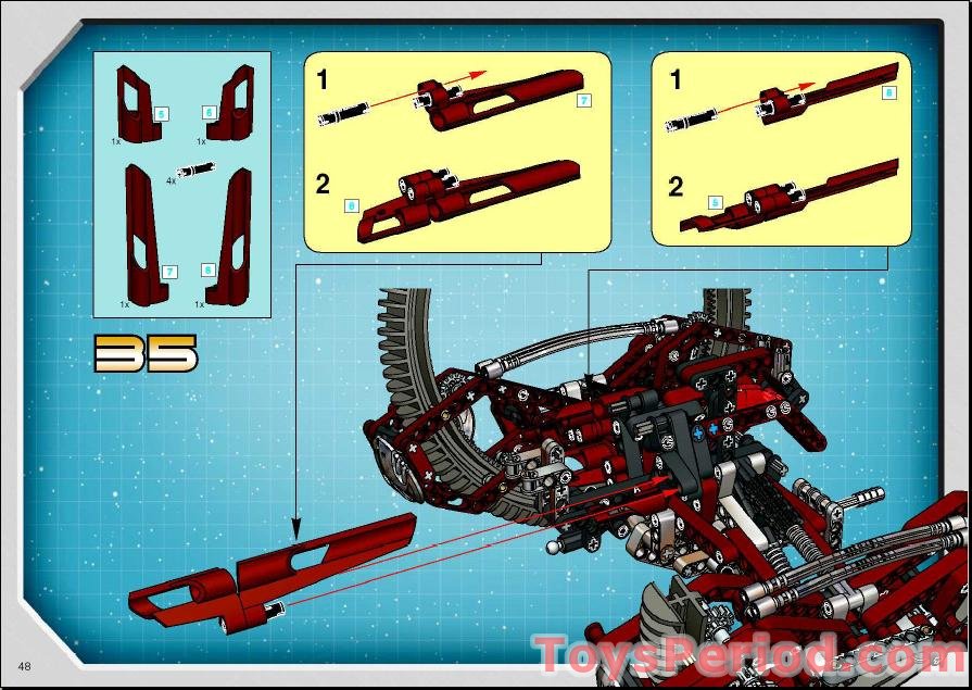 LEGO 4481 Technic Hailfire Droid Instructions and Parts List