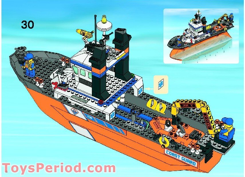LEGO 7739 Coast Guard Patrol Boat and Tower Instructions and Parts List