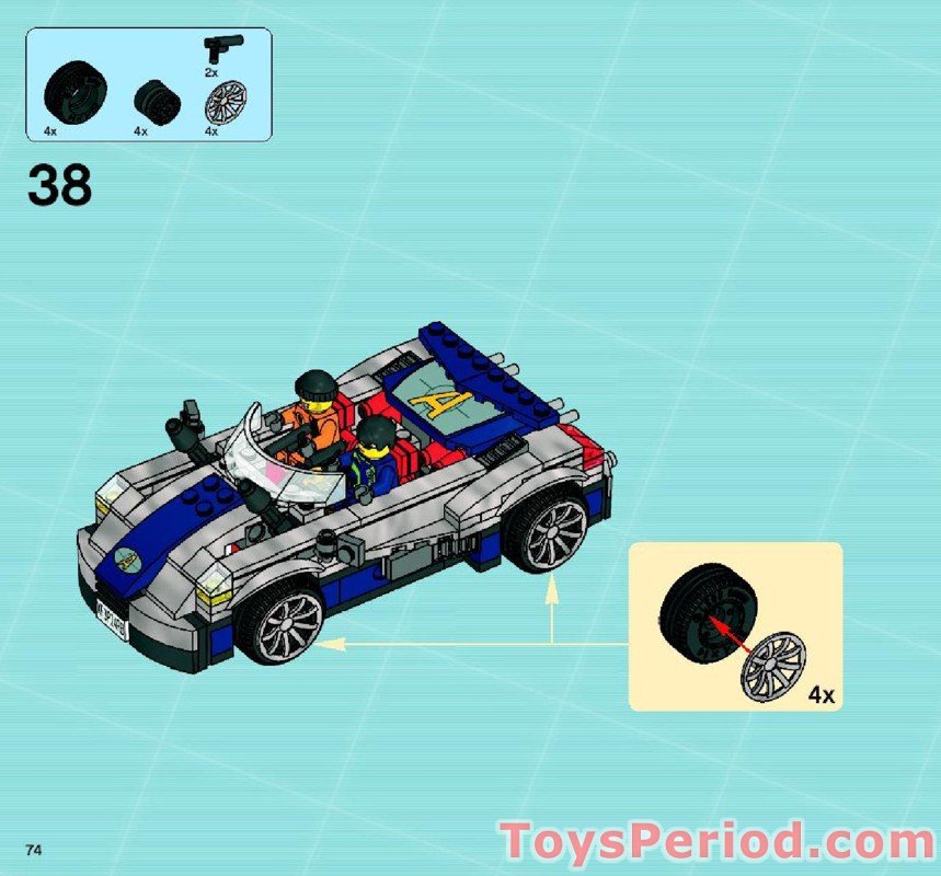 LEGO 8634 Mission 5: Turbocar Chase Instructions and Parts List