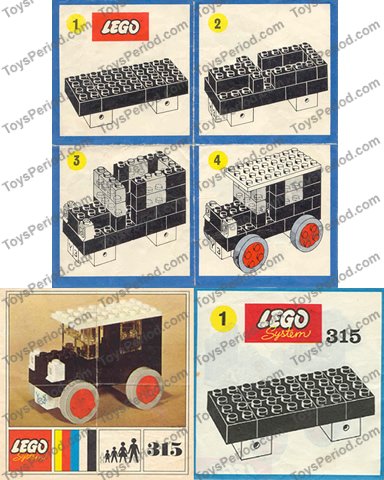 LEGO 315-3 European Taxie Instructions and Parts List