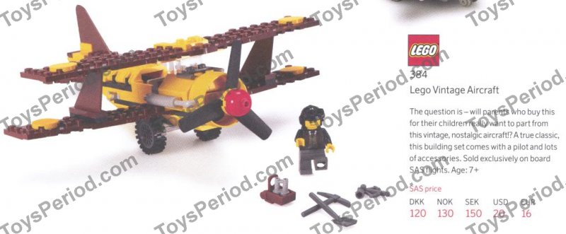 LEGO 4778 Desert Biplane Instructions and Parts List
