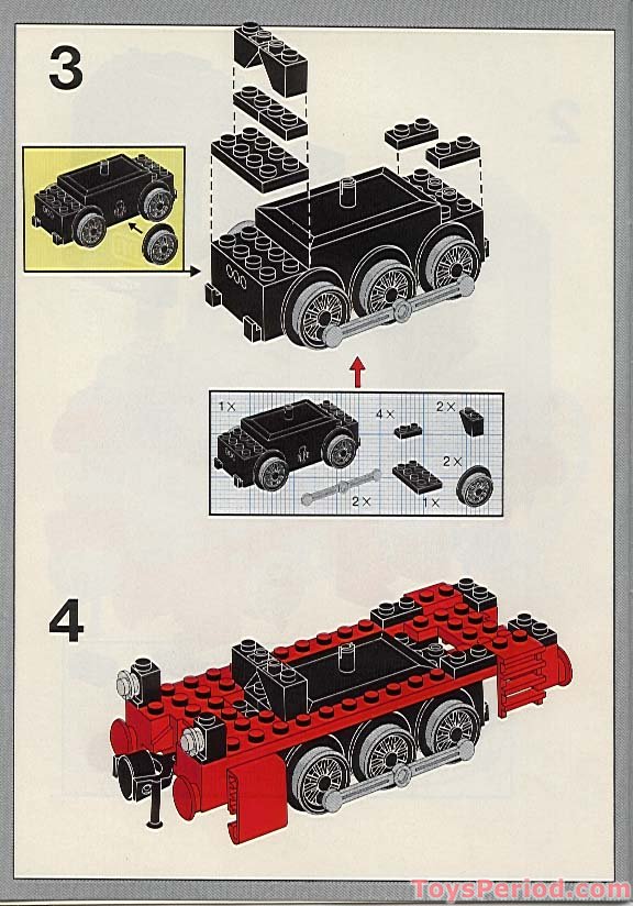 LEGO 7722 Steam Cargo Train, Battery Instructions and Parts List