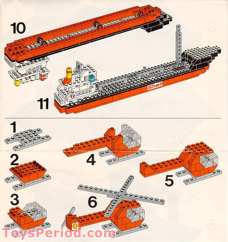 LEGO 373-1 Offshore Rig with Fuel Tanker Instructions and Parts List