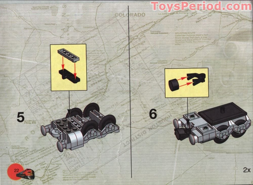 LEGO 10025 Santa Fe Cars - Set I, Mail or Baggage Car Instructions and ...