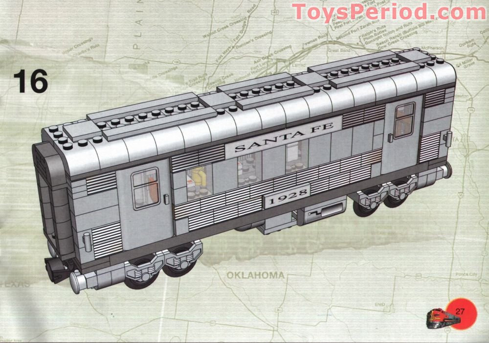 LEGO 10025 Santa Fe Cars - Set I, Mail or Baggage Car Instructions and ...