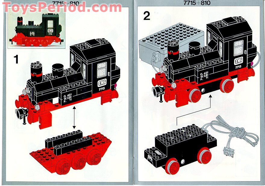 LEGO 7715 Push-Along Passenger Steam Train Instructions and Parts List