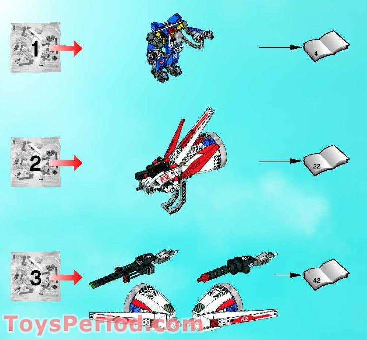 LEGO 8106 Aero Booster Instructions and Parts List