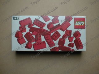 LEGO 838 Red Roof Bricks 45 Degree Set Parts List
