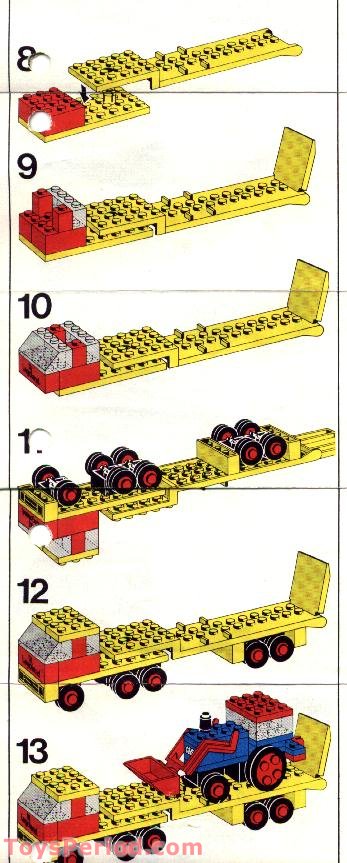 LEGO 682 Low Loader and Tractor Instructions and Parts List