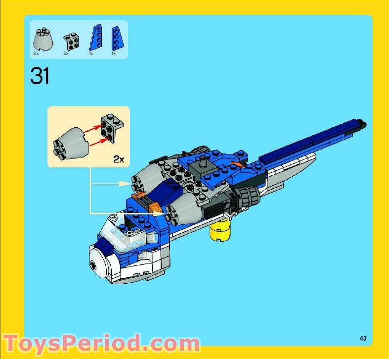 LEGO 4995 Cargo Copter Instructions and Parts List