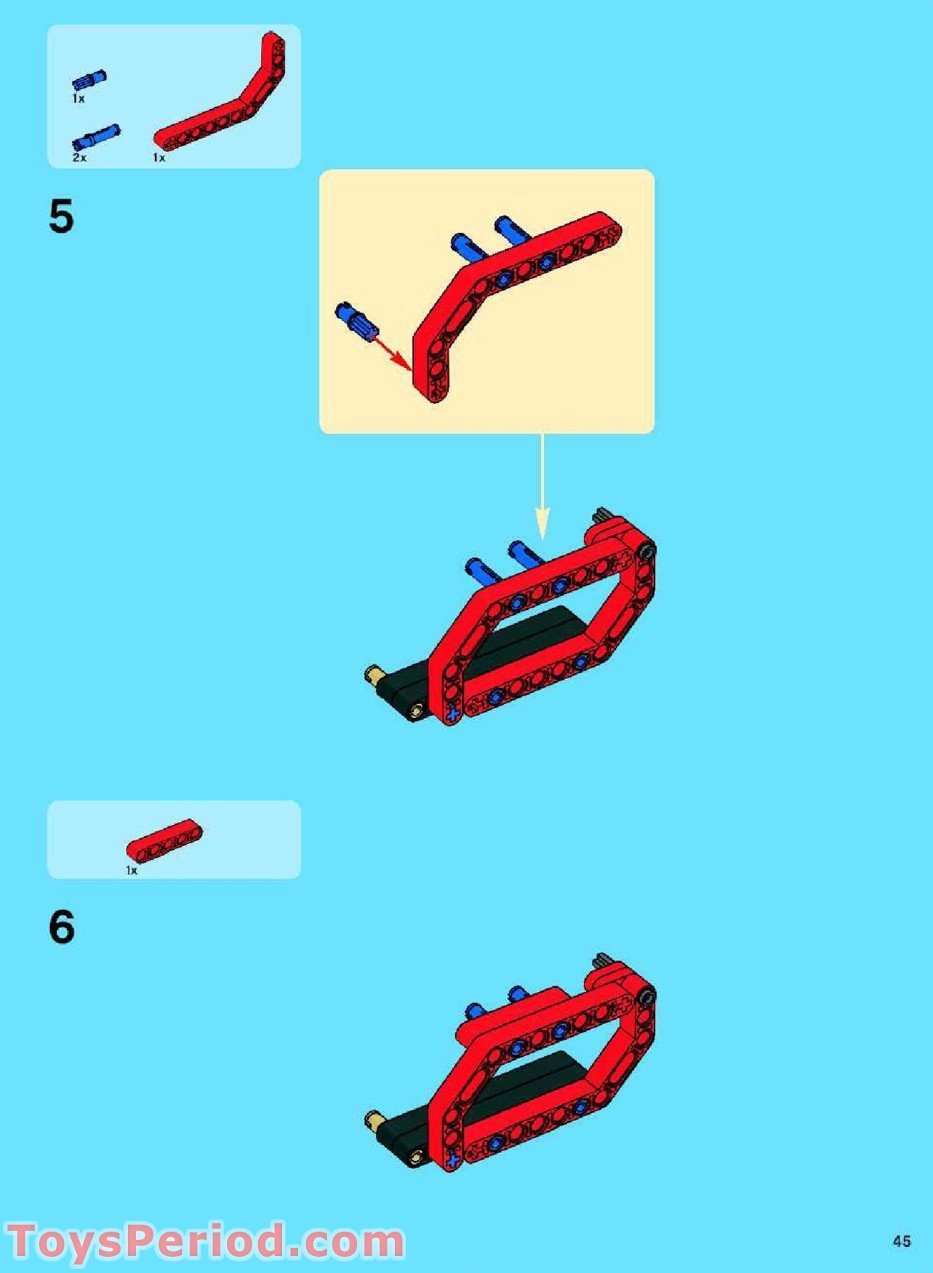 LEGO 8294 Excavator Instructions and Parts List
