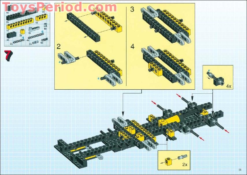 LEGO 8438 Pneumatic Crane Truck Instructions and Parts List