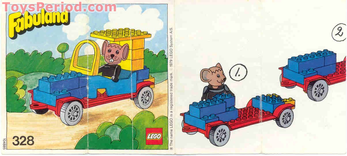 LEGO 328-1 Moe Mouse's Roadster Instructions and Parts List