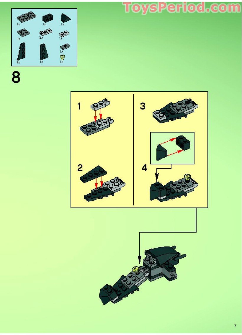 LEGO 7690 MB-01 Eagle Command Base Instructions and Parts List