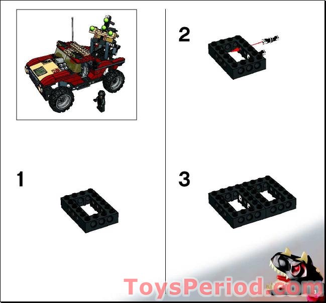 LEGO 7475 Fire Hammer vs. Mutant Lizards Instructions and Parts List