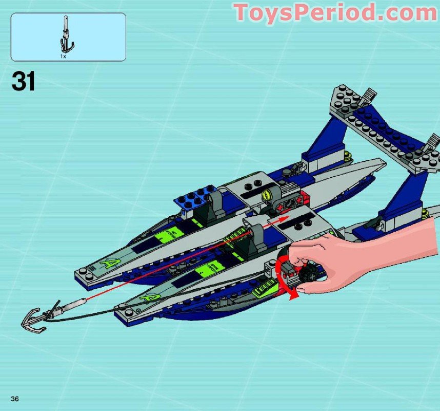 LEGO 8633 Mission 4: Speedboat Rescue Instructions and Parts List