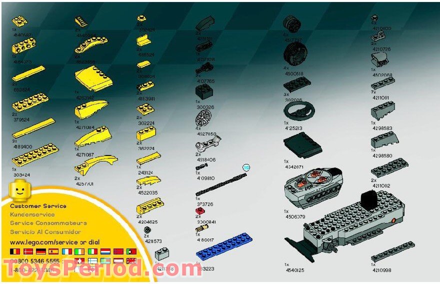 LEGO 8183 Track Turbo RC Instructions and Parts List