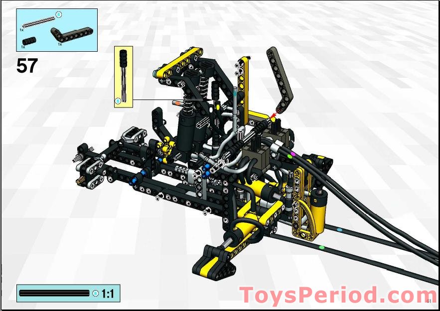 LEGO 8455 Back-hoe Loader (Backhoe) Instructions and Parts List