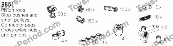 LEGO 9851 Assortment of Connectors Set Parts List