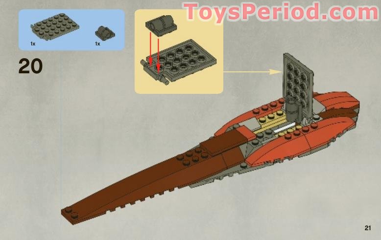 LEGO 7959 Geonosian Starfighter Instructions and Parts List