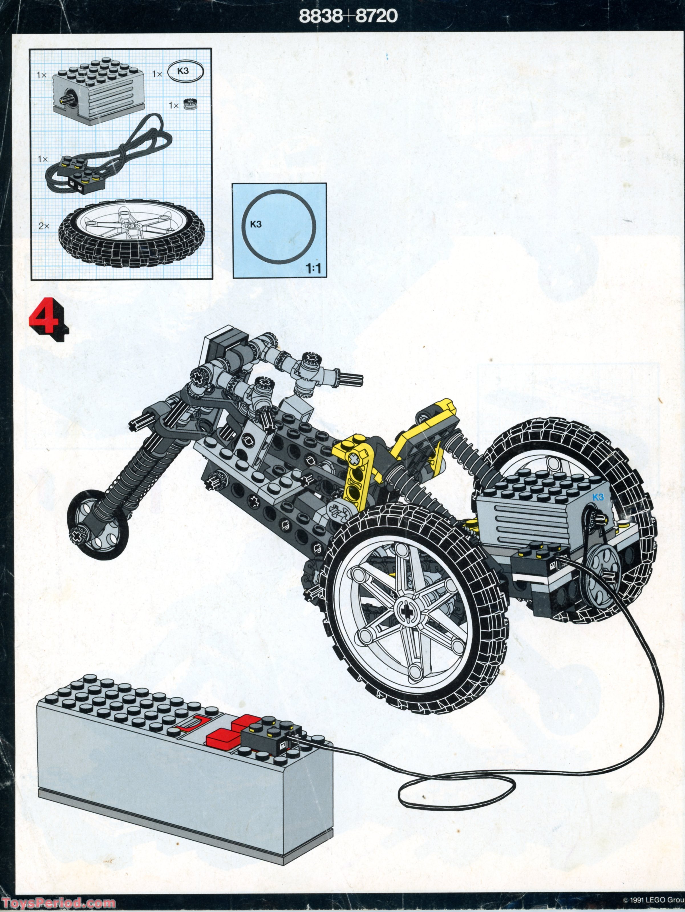 LEGO 8838 Shock Cycle Instructions and Parts List