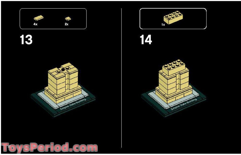 LEGO 21002 Empire State Building Instructions and Parts List