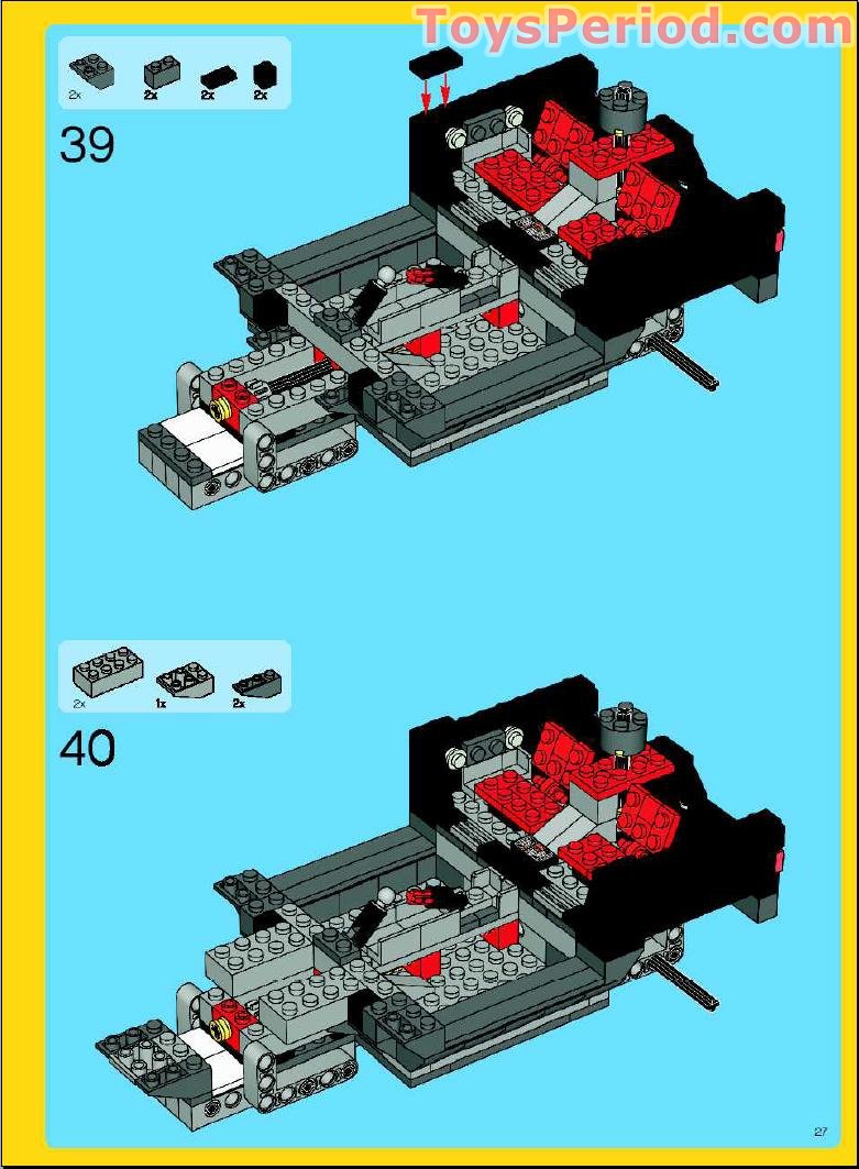 LEGO 4896 Roaring Roadster Instructions and Parts List